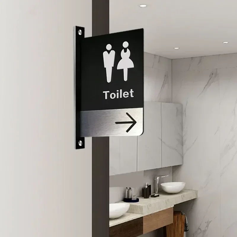 Restroom-Reminder-Sign-Double-sided-Men-s-and-Women-s-Bathroom-Signage ...