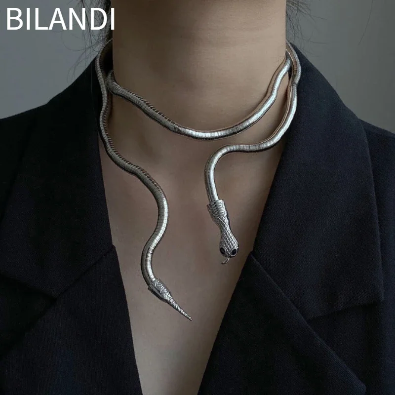 Bilandi-collar-de-serpiente-de-Color-dorado-ajustable-para-mujer-Punk ...