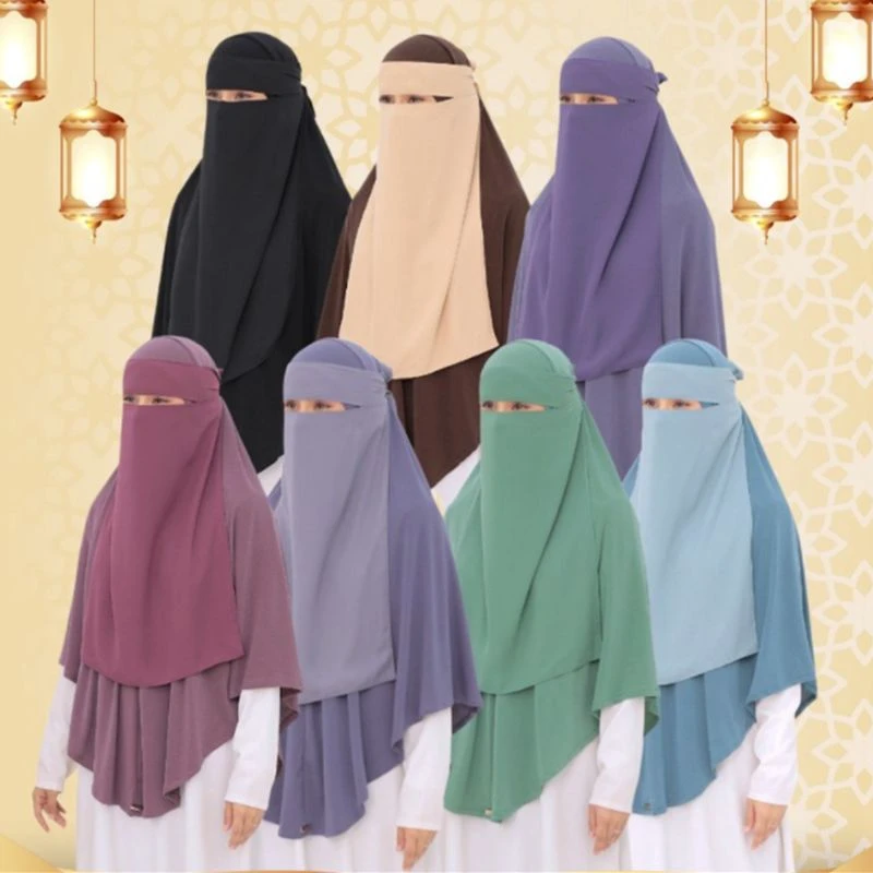 Islamic Veil Fask Cover Niqab Hijab Muslim Nida One Layer Arab Long ...