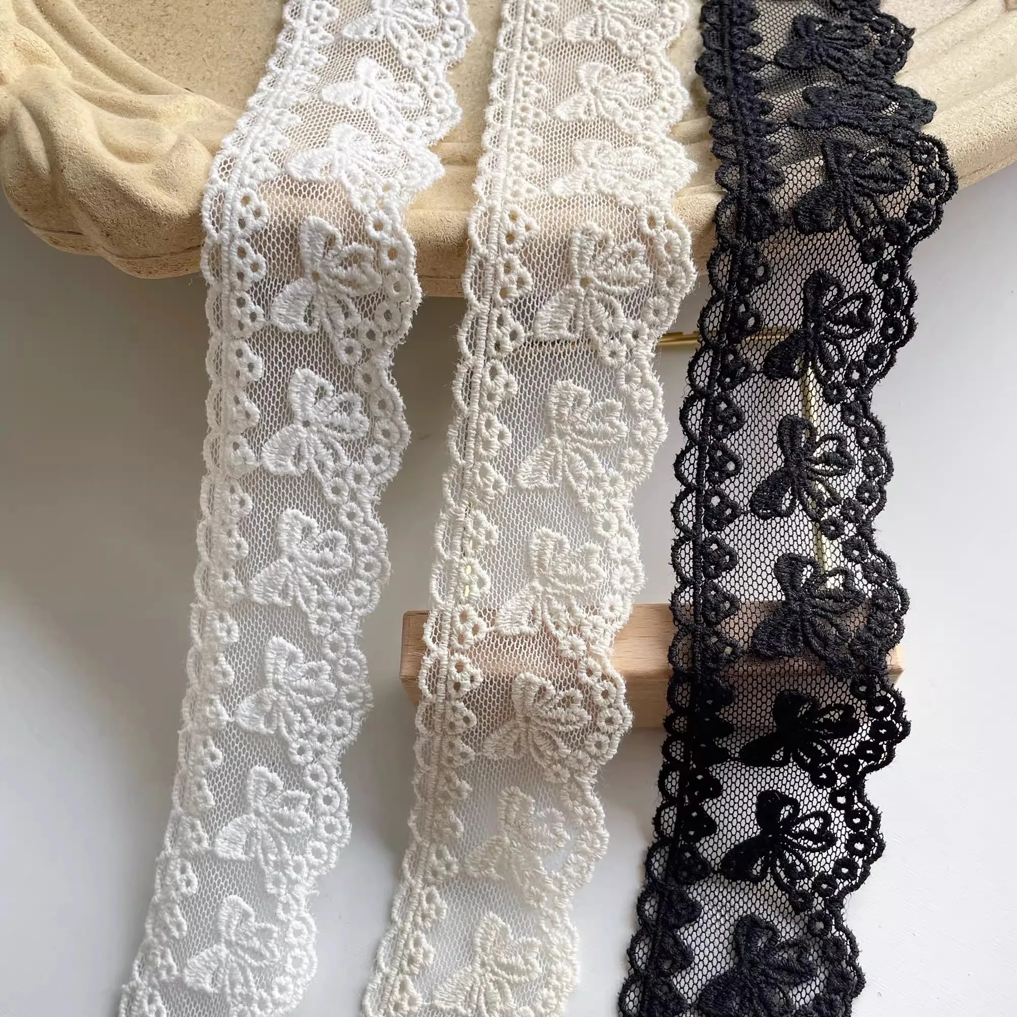 5Yards/Lot Cotton Lace Trim, Embroidery Cotton Lace Trim For Dress Diy ...
