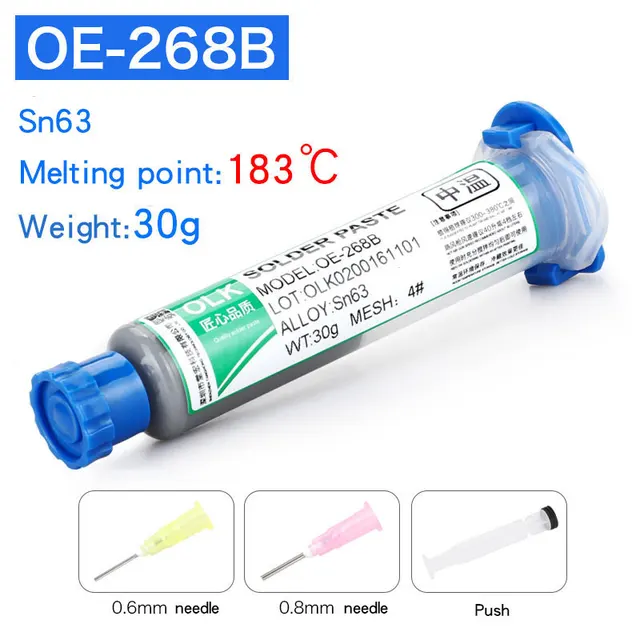 Low Temperature Lead-free Syringe smd Solder Paste Flux For Soldering Led Sn42Bi58 138℃ SMD ...