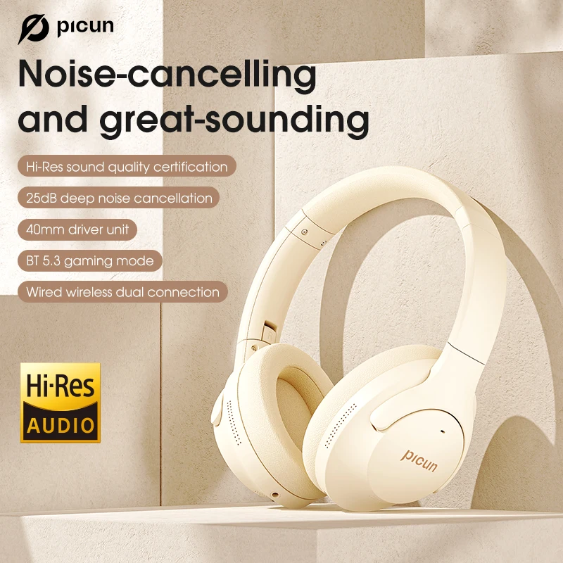 Picun-ANC-05-Active-Noise-Cancelling-Headphones-with-ENC-Tech-Wireless ...