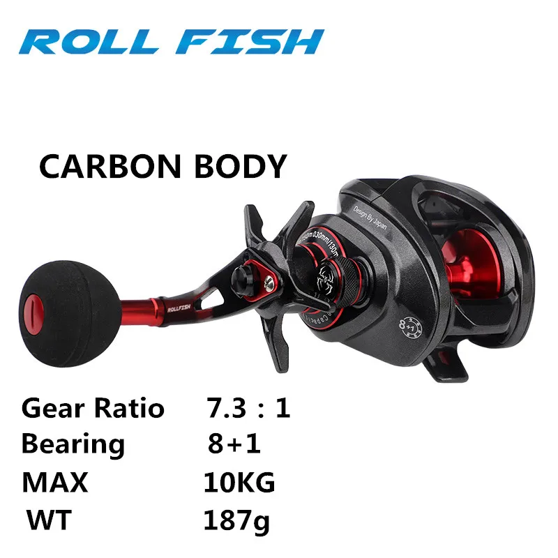 ROLLFISH-TS600-Carbon-Body-Light-Slow-Jigging-Baitcasting-Octopus-Squid ...