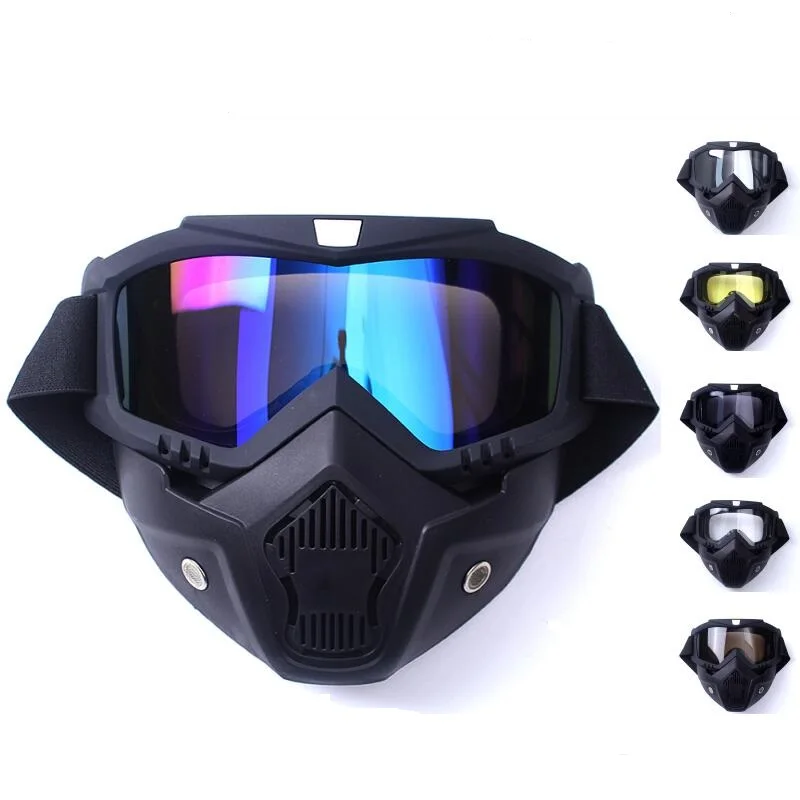 zlangsports Goggles Mask Anti-UV Detachable Ski Mask Motorcycle HD ...