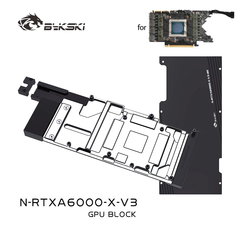 Bykski N-RTXA6000-X-V3 GPU Block for NVIDIA TESLA A40 80G/A100/Leadtek ...