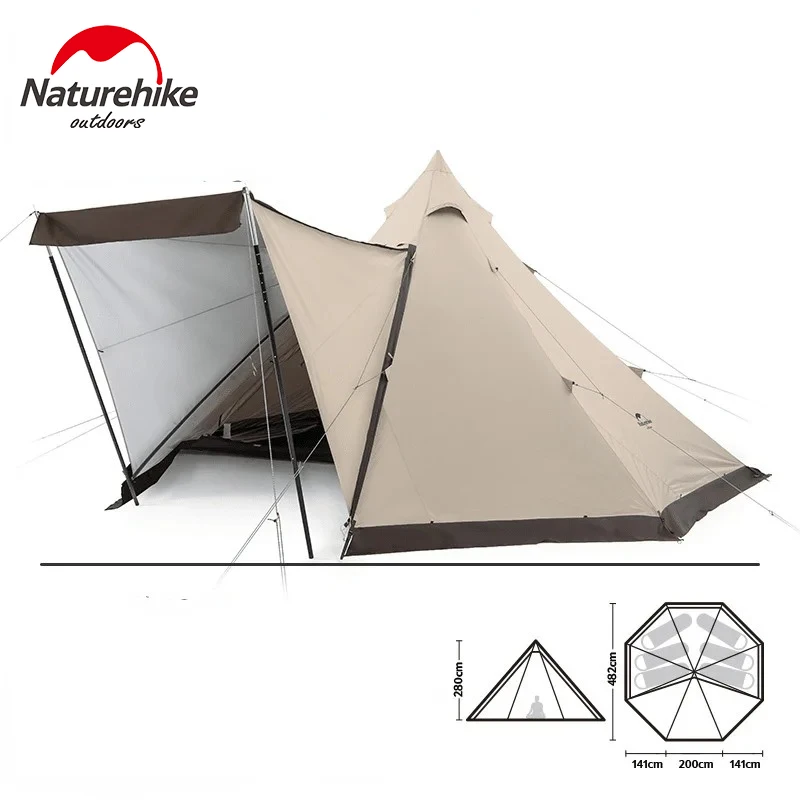 Naturehike-Octagonal-Pyramid-Tent-With-Snow-Skirt-Indian-Pyramid-Tent ...