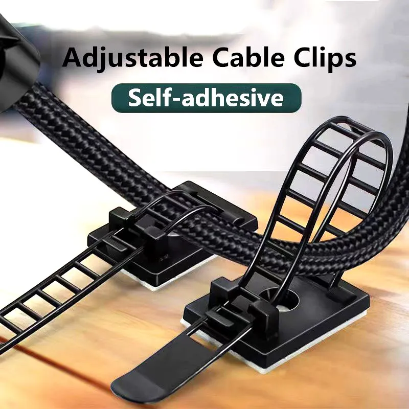 Adjustable Cable Organizer Wire Winder Clip Earphone Holder Self ...