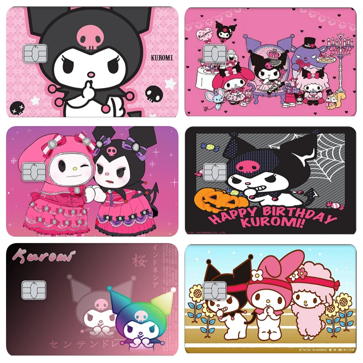 Kawaii-Anime-Sanrios-Kuromi-Card-Skin-Stickers-Fashion-Little-Devil ...