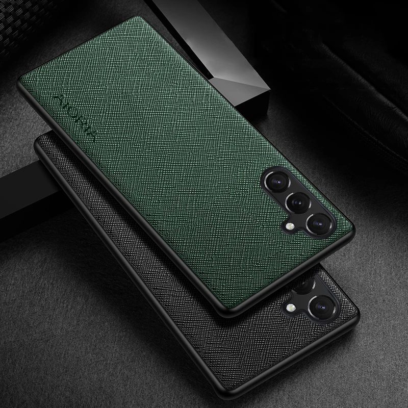 Case-for-Samsung-galaxy-A55-funda-cross-pattern-Leather-cover-Luxury ...