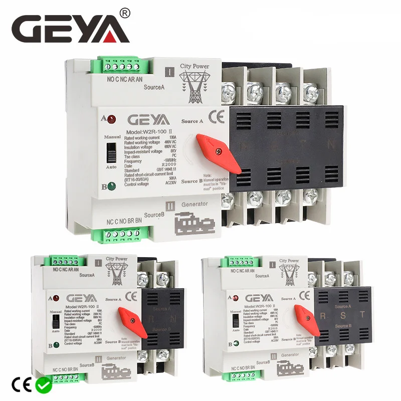 Free Shipping GEYA W2R ATS 110V 220V PC Dual Power Automatic Transfer ...