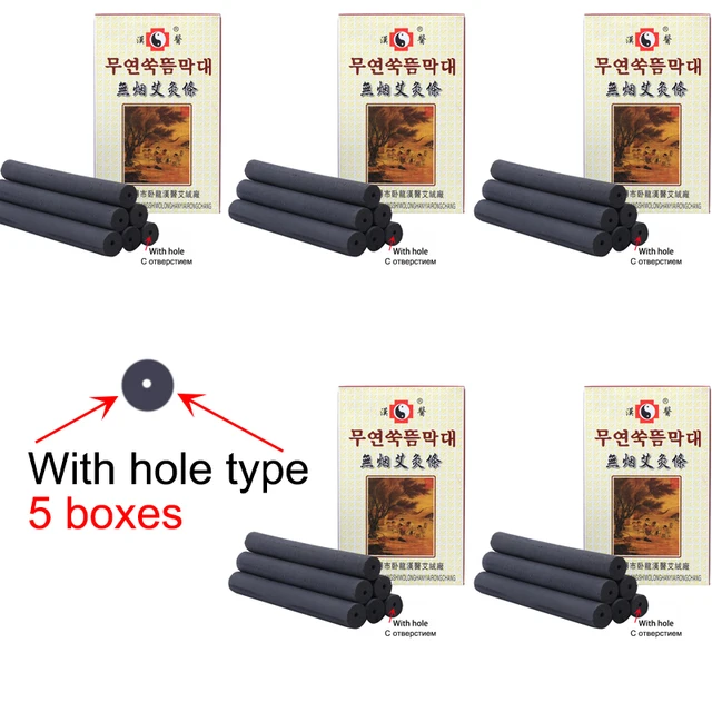 Wholesale 5 Boxes Smokeless Moxa Sticks Moxibustion Roll Chinese ...