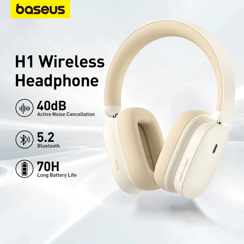 Baseus Bowie H1 Wireless Headphone 40dB Hybrid Active Noise Cancelling ...