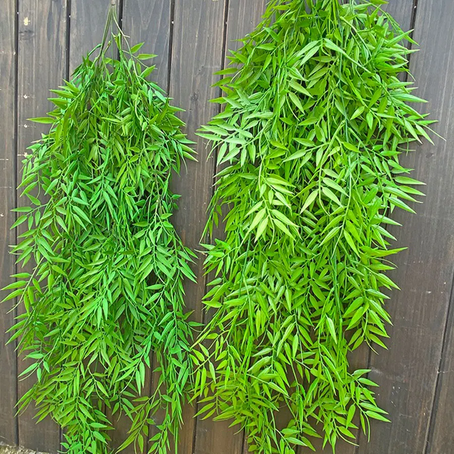 80-105cm Artificial Hanging Plants Tropical Bamboo leaf Vines Fake ...