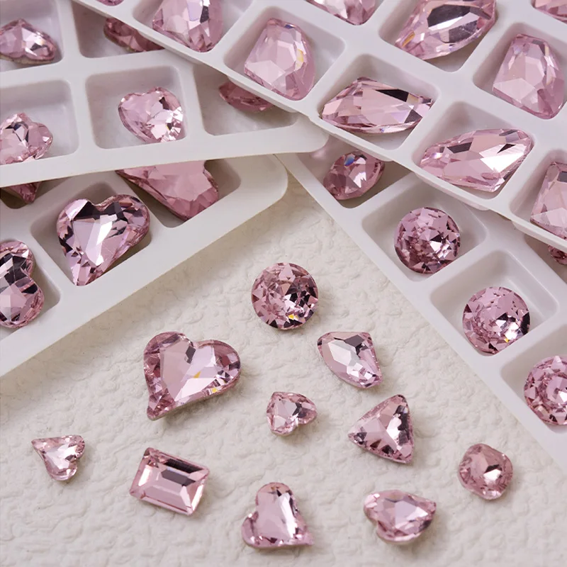 Pink Color Best Quality Rhinestone Different Size Crystal Non Hotfix ...