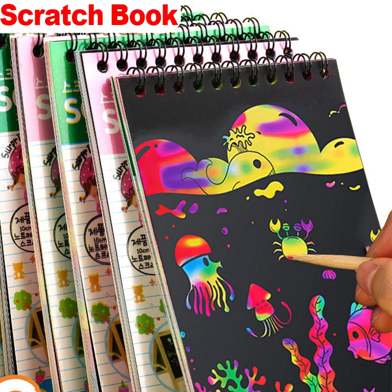 Children-DIY-Scratch-Painting-Note-Magic-Rainbow-Scraping-Drawing-Art ...