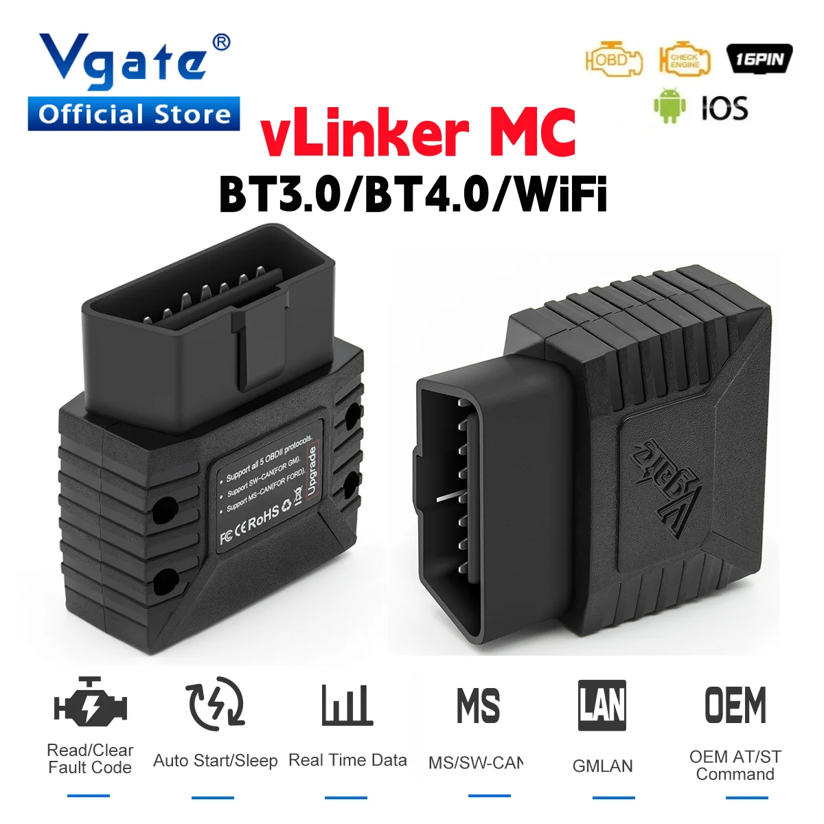 Vgate-vLinker-MC-ELM-327-V2-2-OBDII-Bluetooth-4-0-Car-Scanner-OBD2-wifi ...