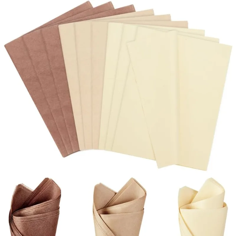 150-Sheets-Assorted-Brown-Tissue-Paper-15-4x16-7-Inch-Rectangle-Tissue ...