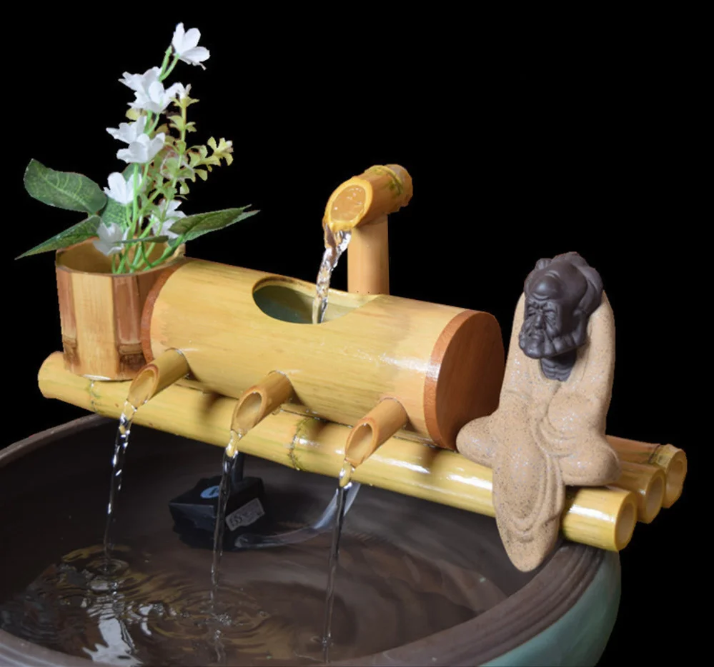 Bambu-Reciclagem-De-gua-Do-Aqu-rio-Feng-Shui-Decora-o-Tubo-Fonte-De ...