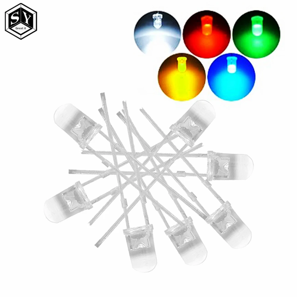 10PCS-100PCS-F3-Ultra-Bright-3MM-Round-Water-Clear-Green-Yellow-Blue ...