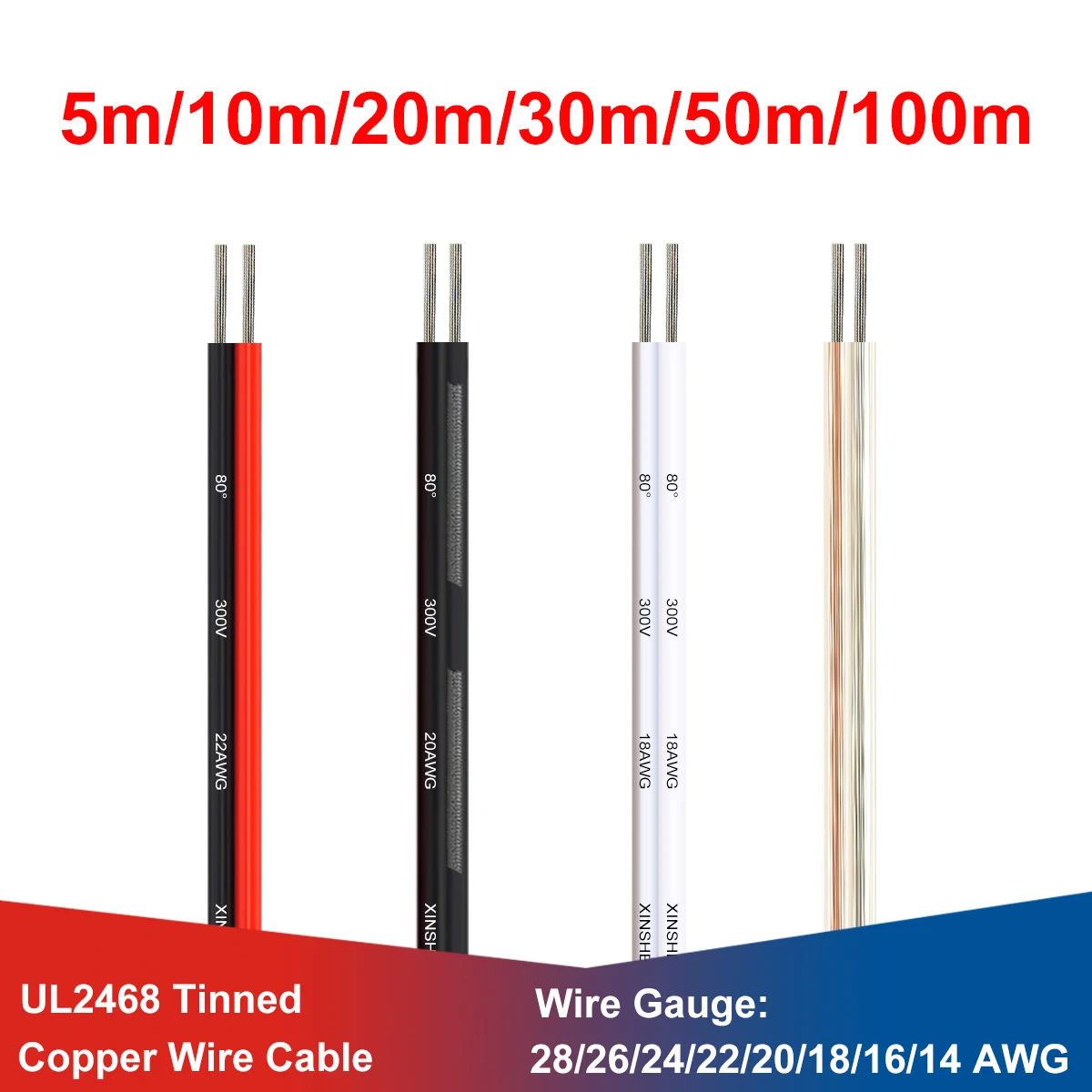 2Pin-Red-Black-LED-Strip-Cable-12V-LED-Electrical-Wire-2-Core-Extension ...