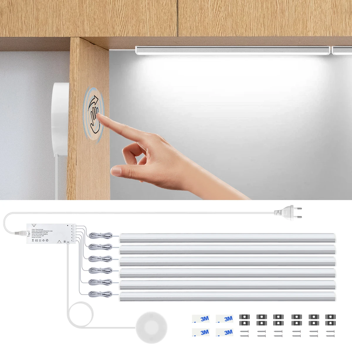 LED-Under-Cabinet-Light-with-Penetrable-Wood-Hand-Scan-Motion-Sensor ...