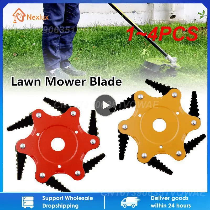 1-4PCS-Universal-6-Blades-Grass-Trimmer-Cutter-Head-For-Lawn-Mower ...