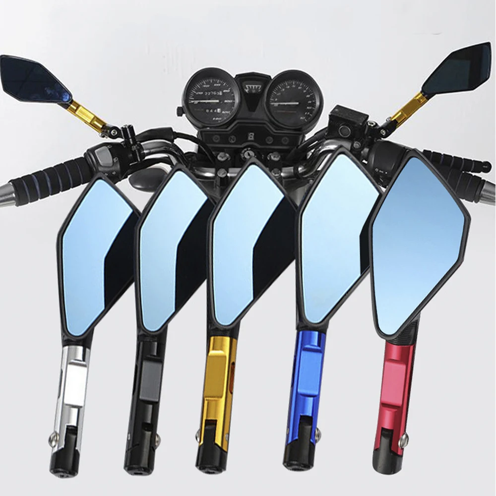 For-Kawasaki-Z900-Z900RS-Z800-Z1000-CNC-Aluminum-Rear-View-Mirrors-Blue ...