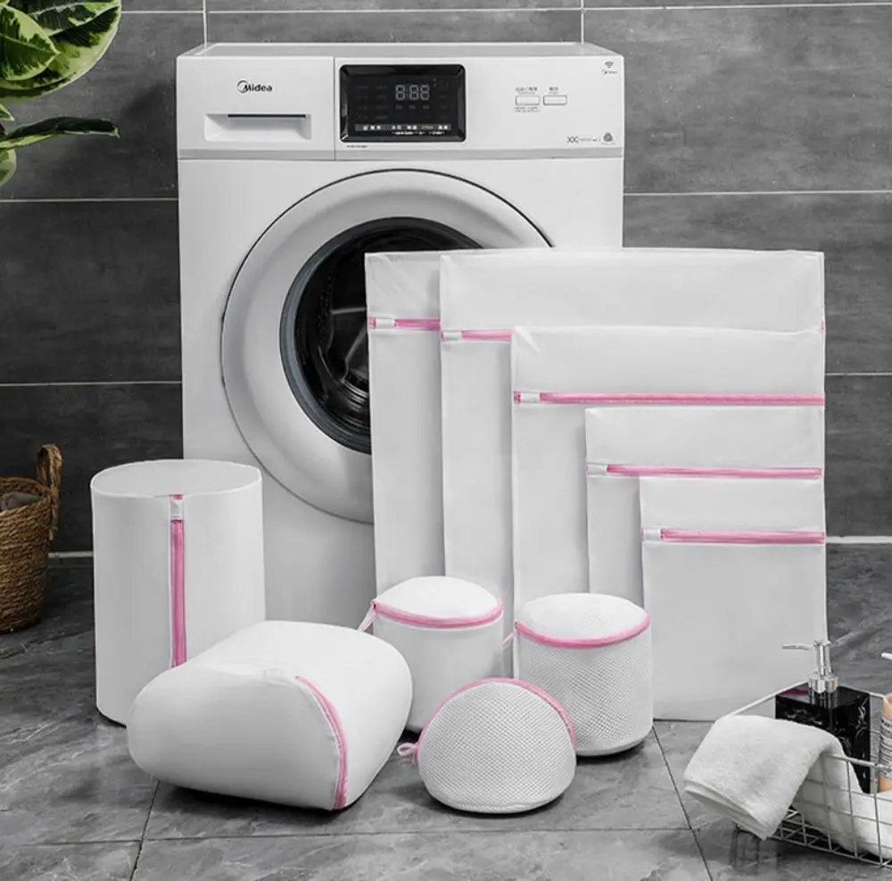 2Pcs-Transparent-Zippered-Laundry-Fine-Mesh-Pocket-Reusable-Sturdy-for ...