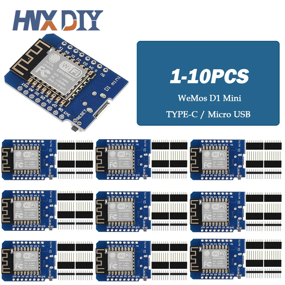 1-10PCS-D1-Mini-Nodemcu-ESP8266-ESP-12-ESP-12F-CH340-V2-Usb-Wemos-Wifi ...