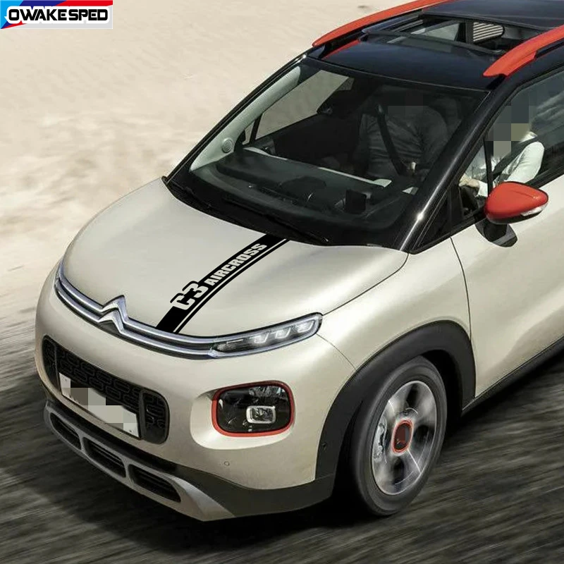 For-Citroen-C3-Aircross-SUV-Car-Sticker-Auto-Hood-Bonnet-Sport-Stripes ...