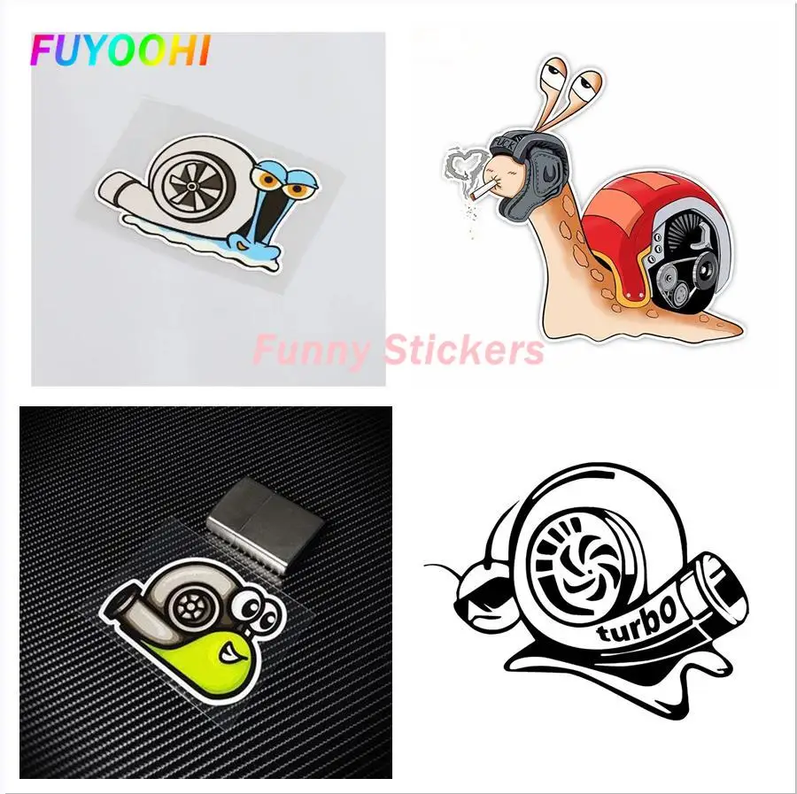 FUYOOHI-Play-Stickers-Funny-PSSHH-Snail-Turbo-Stickers-Vinyl-Motorcross ...