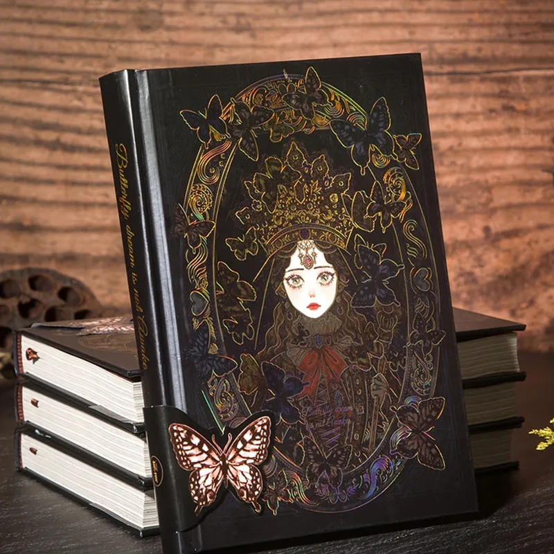 Gothic-Retro-Handbook-Notebook-Girls-Hand-painted-Bronzing-Color ...