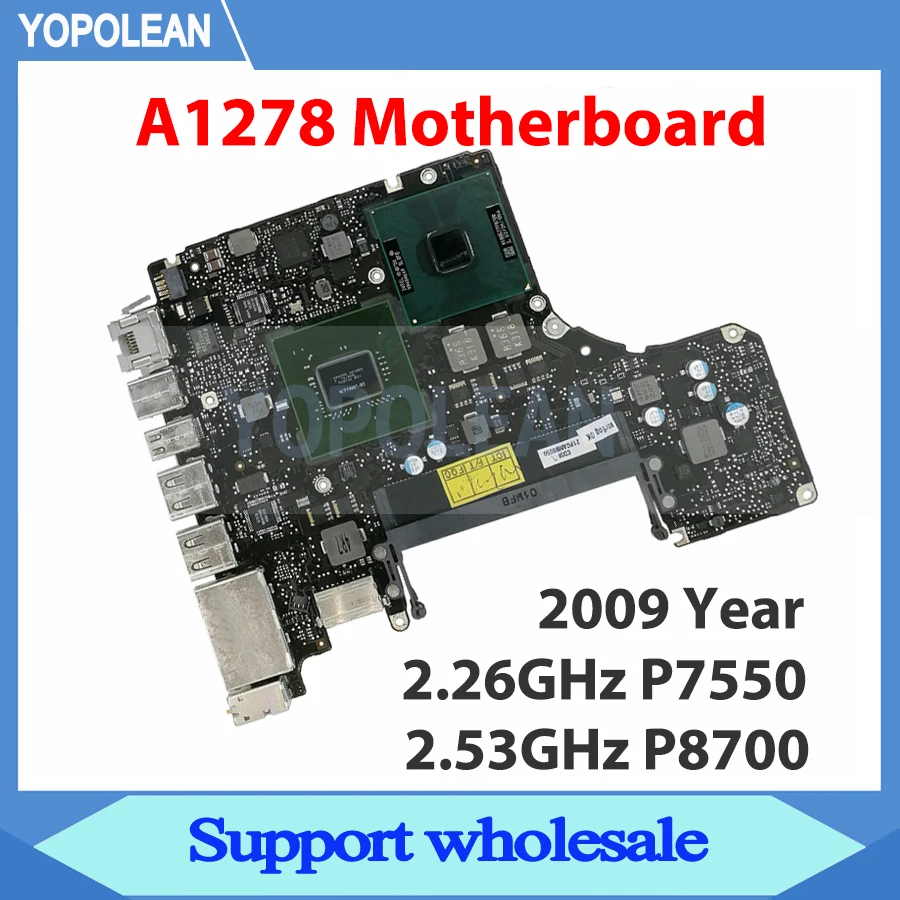 Original A1278 2.53GHz P8700 Motherboard For Macbook Pro 13" A1278 Logic Board 2.26GHz P7350 Mid ...
