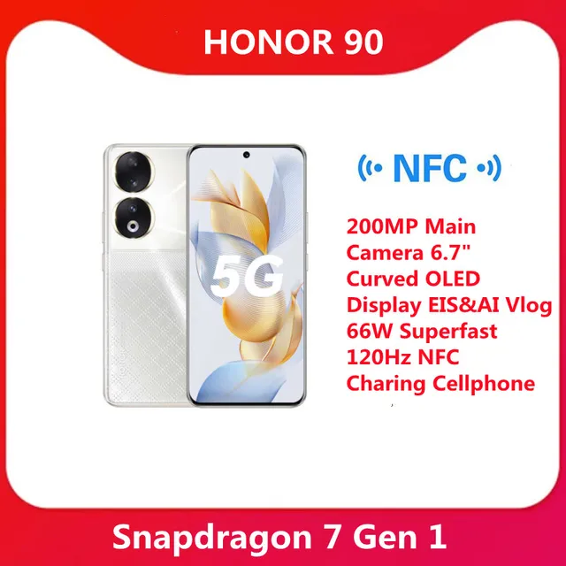 HONOR 90 5G Smartphone 200MP Main Camera 6.7" Curved OLED Display EIS ...