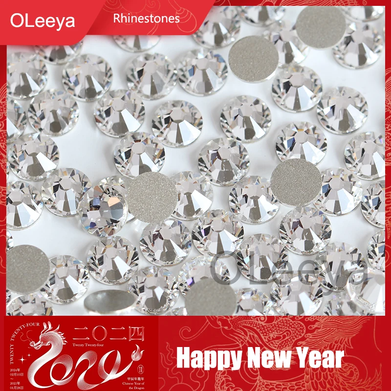 Super Quality Glitter Gems SS3-SS50 Flatback Stones Clear Crystal Non ...