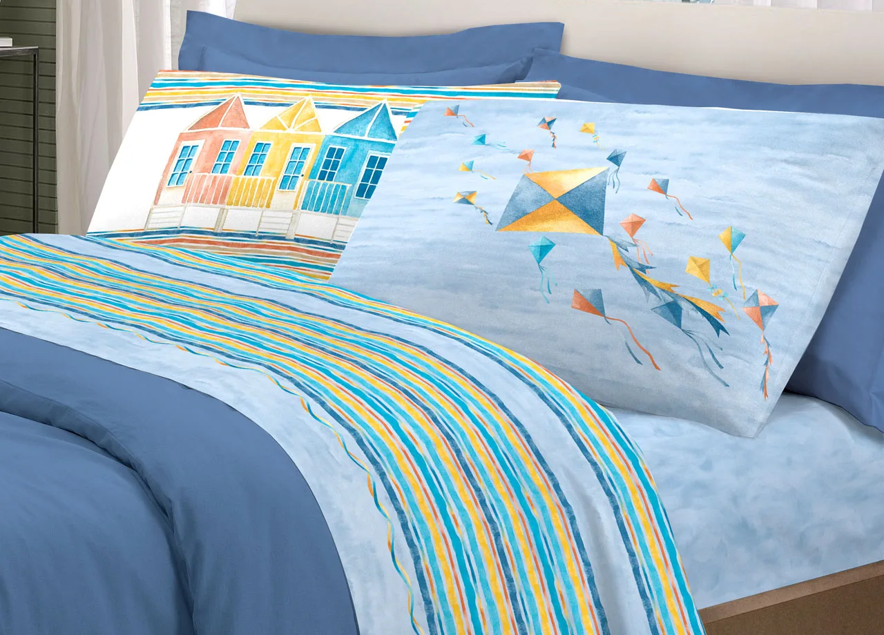 Complete Thoughts Delicate 100% Cotton Bed Sheets Dis. Kites Double ...