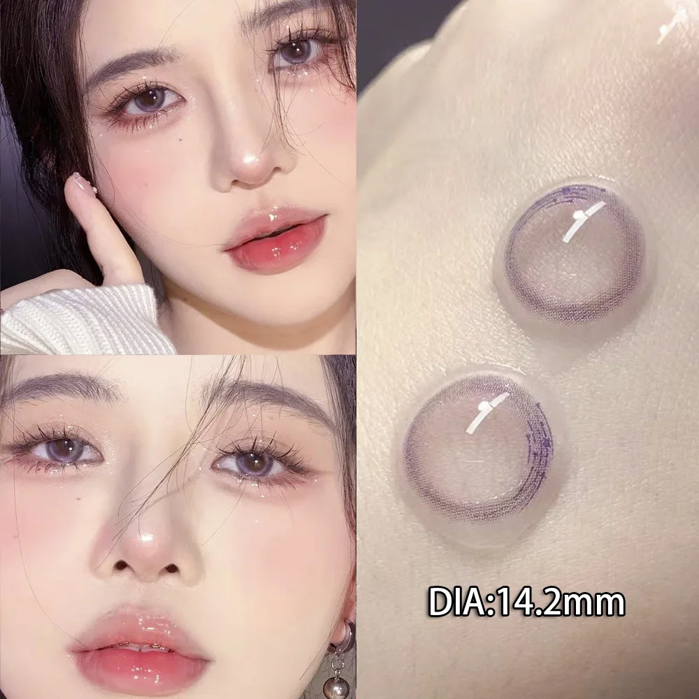 YIMEIXI-2Pcs-Myopia-Colored-Contact-Lenses-For-Eyes-Prescription ...