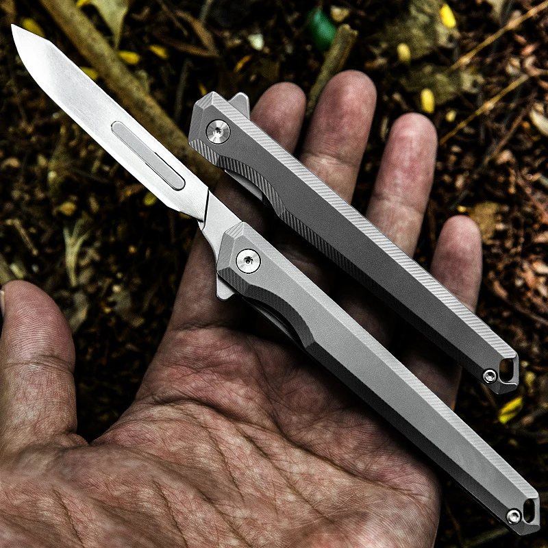 Titanium Alloy Scalpel Fast Open Folding Knife Medical EDC Outdoor ...