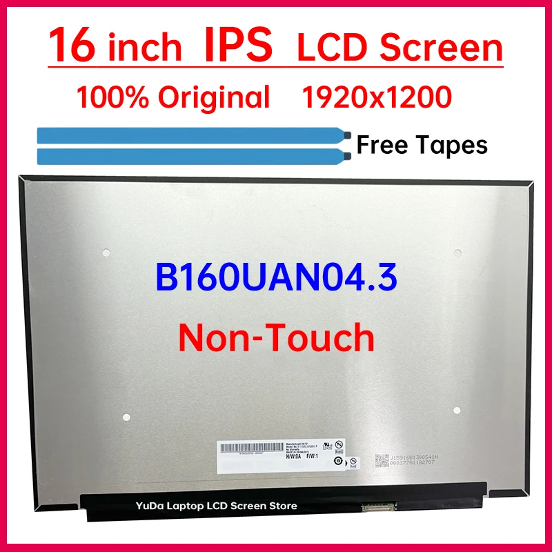 16 Inch IPS Laptop LCD Screen B160UAN04.3 Display Matrix Panel ...