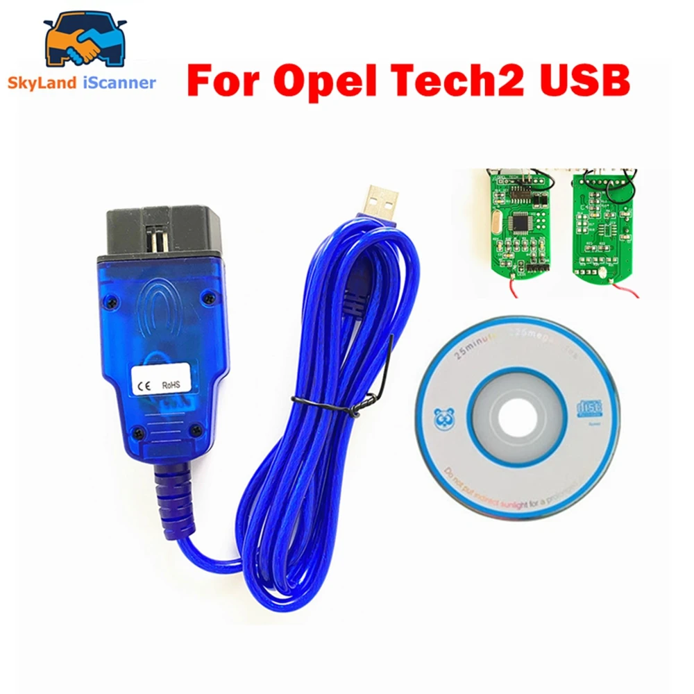 Latest For Opel Tech2 USB Diagnostic Cable With FTDI FT232 Chip OBD2 ...