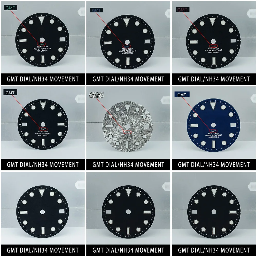 GMT dial 28.5mm watch accessories suitable for NH34 mechanical movement ...