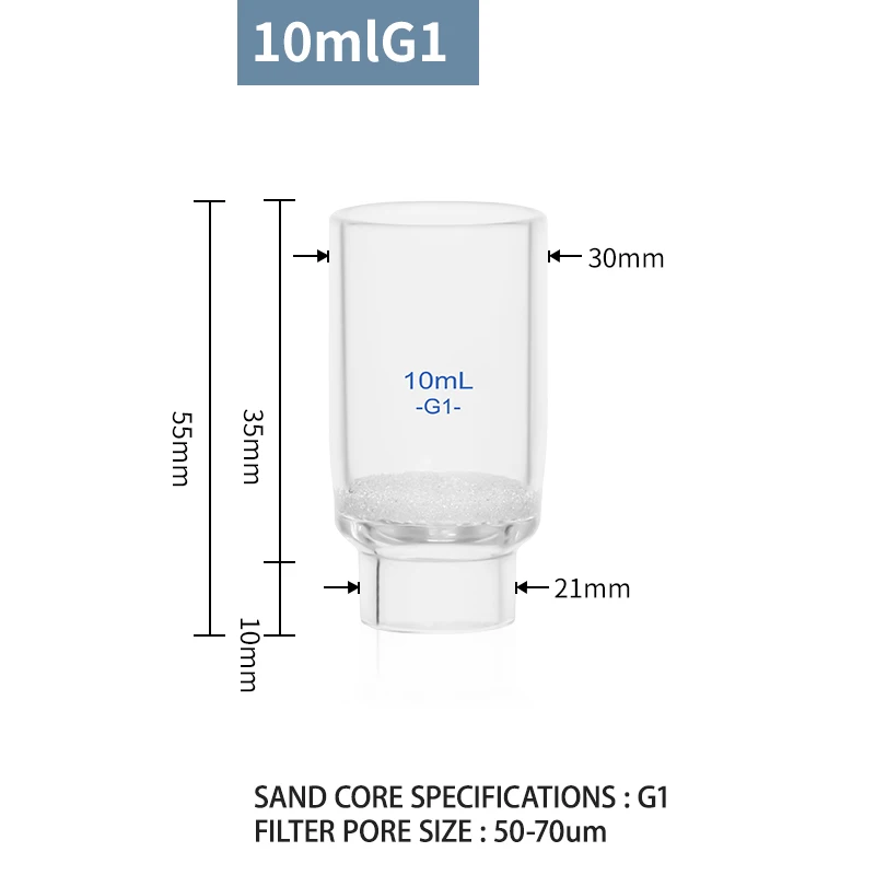 Glass sand core crucible filter 10/30/40ml funnel G1/G2/G3/G4/G5/G6 ...