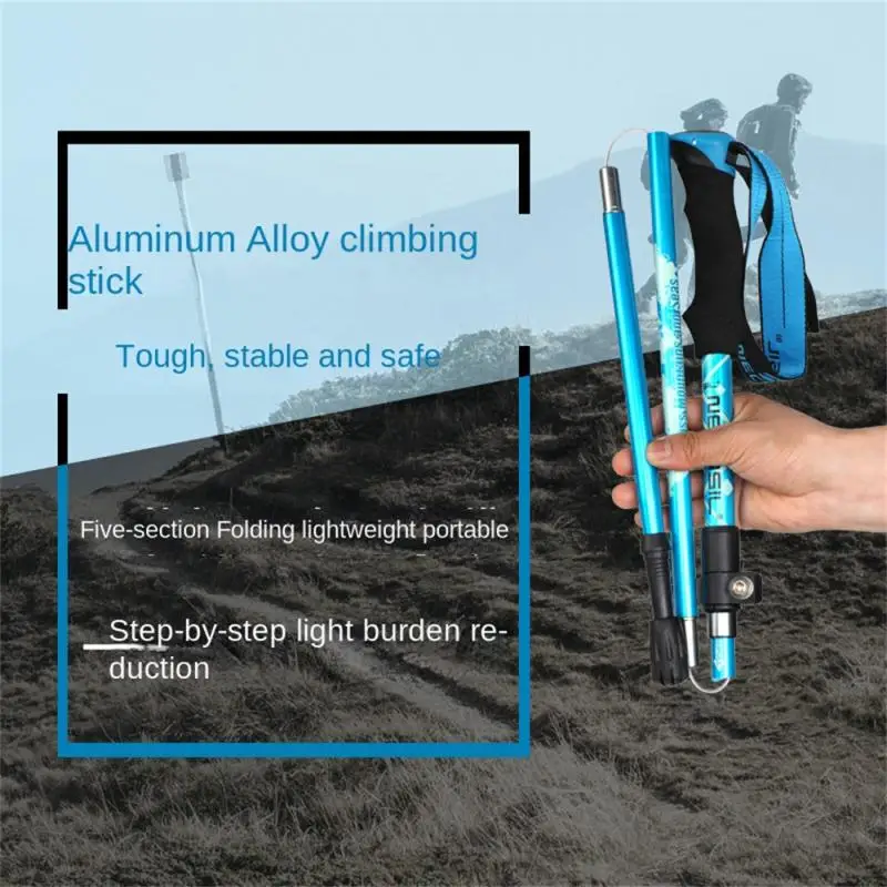 Walking-Hiking-Stick-Ultra-short-Trekking-Folding-Pole-Aluminum-Alloy ...