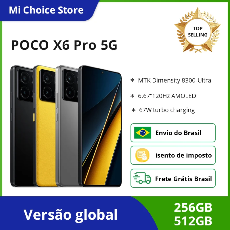 Global-Version-POCO-X6-Pro-5G-12GB-RAM-512GB-ROM-MTK-Dimensity-8300 ...