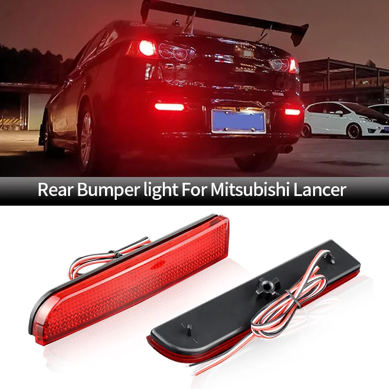 1Set-3D-Optic-LED-Bumper-Reflector-Lights-For-Mitsubishi-Lancer-Evo-X ...