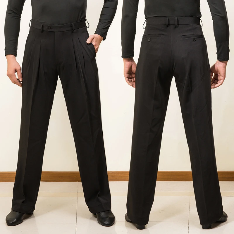 Black-Latin-Dance-Pants-For-Men-Ballroom-Dance-Practice-Clothes-Waltz ...