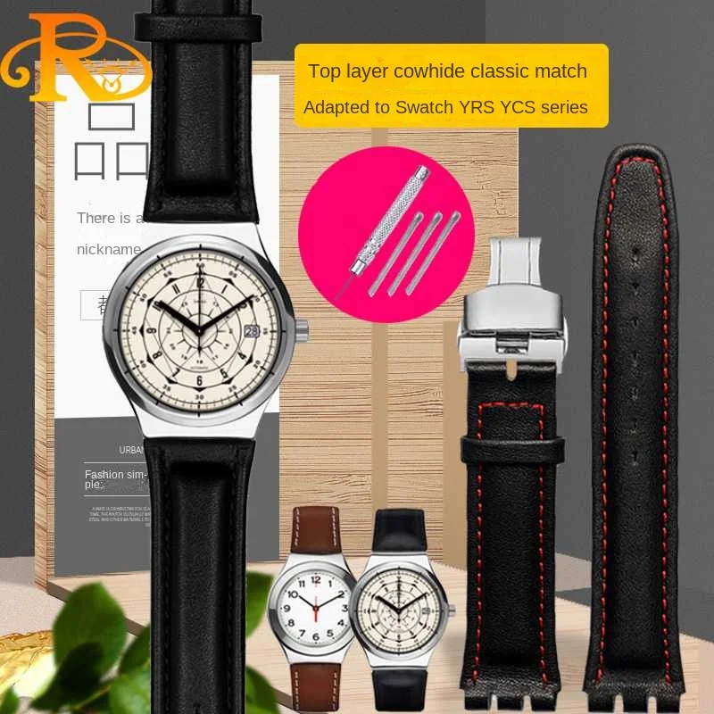 Genuine-leather-Wrist-Strap-For-swatch-YCS-YAS-YGS-series-watch-band ...