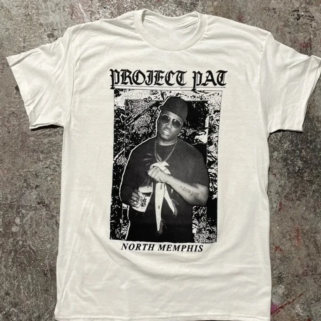 Project-Pat-rapper-Three-6-Mafia-T-shirt-White-Short-Sleeve-S-to-5Xl ...