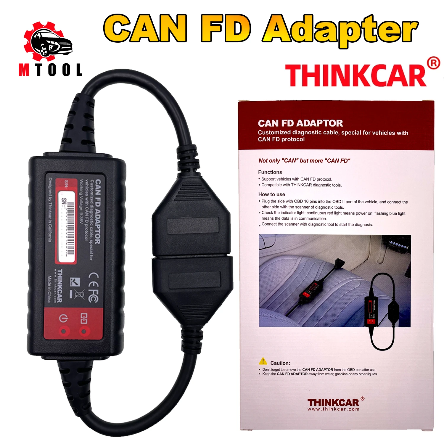 Adaptador de conector Original THINKCAR CAN FD para escáner Thinktool, accesorios de diagnóstico ...