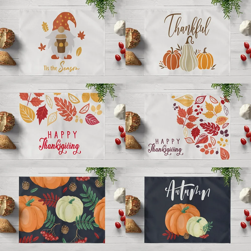 32x45cm-Autumn-Thanksgiving-Cotton-and-Linen-Printed-Placemats-Table ...